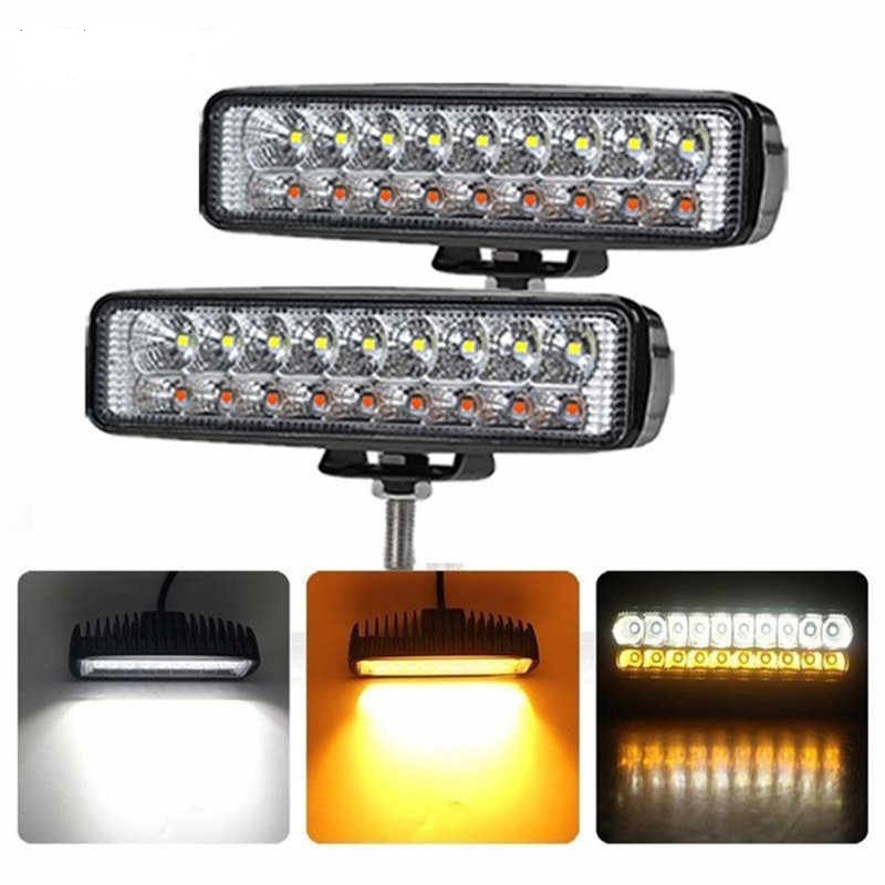18 Led DRL luces blanco,ámbar,Intermitente,offroad,SUV, 4x4,ATV, 54W 12/24v